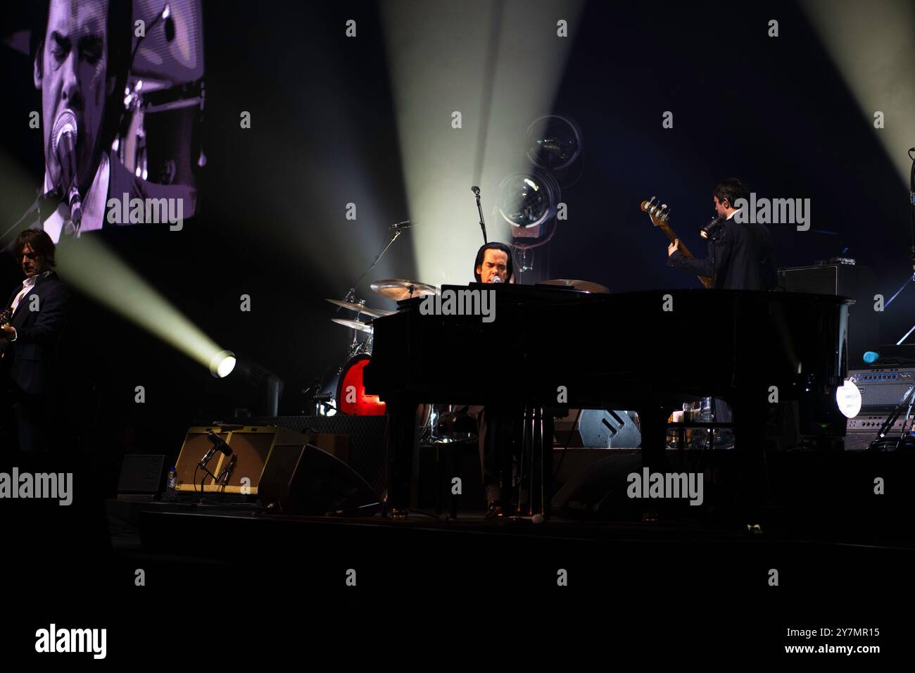 Australian artist, Nick Cave, performing with The Bad Seeds at the Uber ...