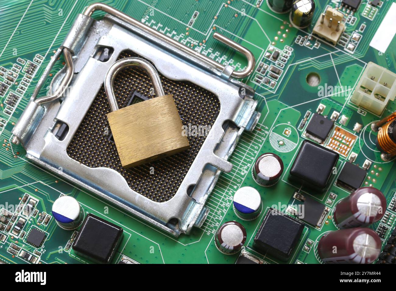 Master key or Gold Padlock on electronic cpu socket motherboards ...