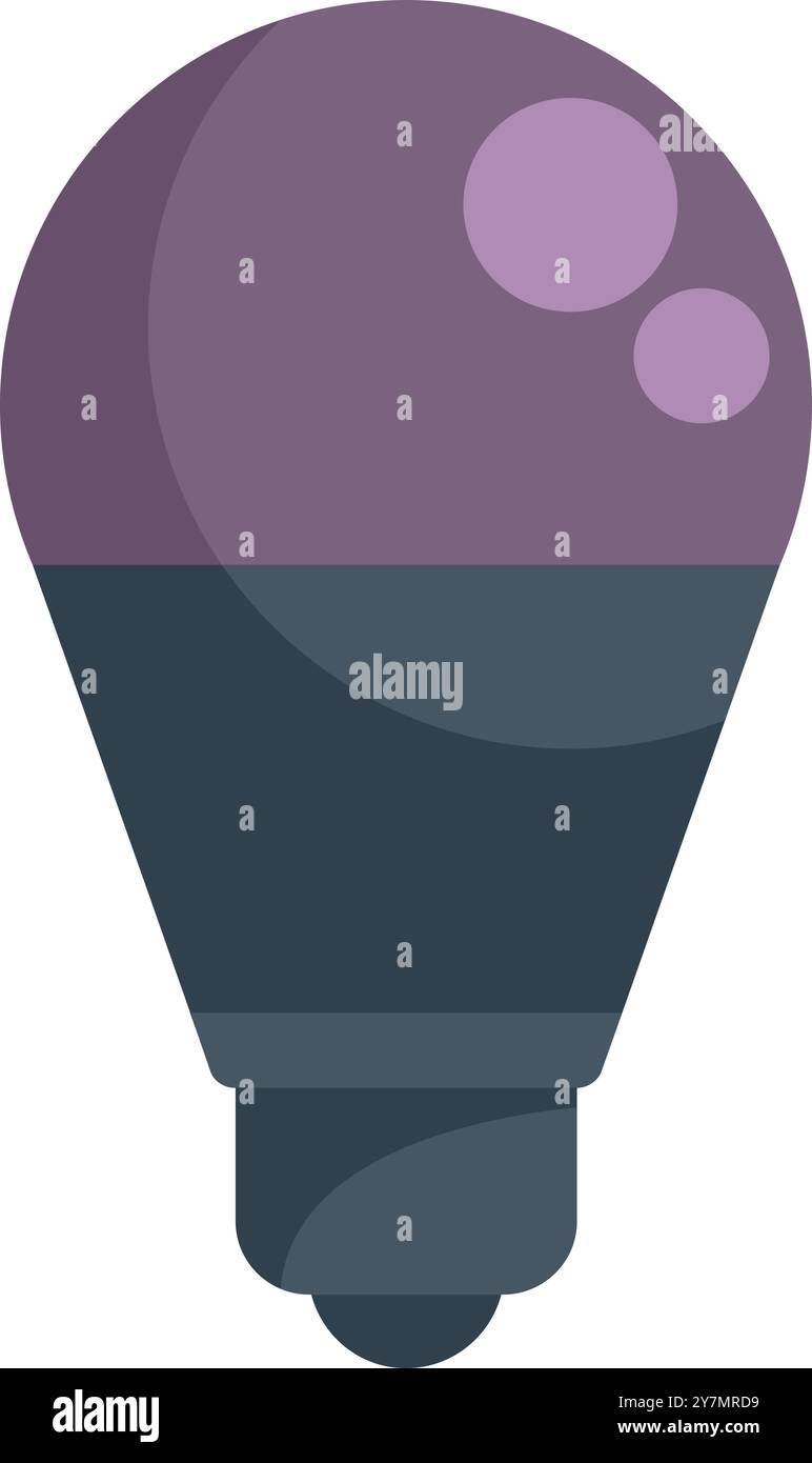 Purple smart light bulb is glowing, representing innovation in energy ...