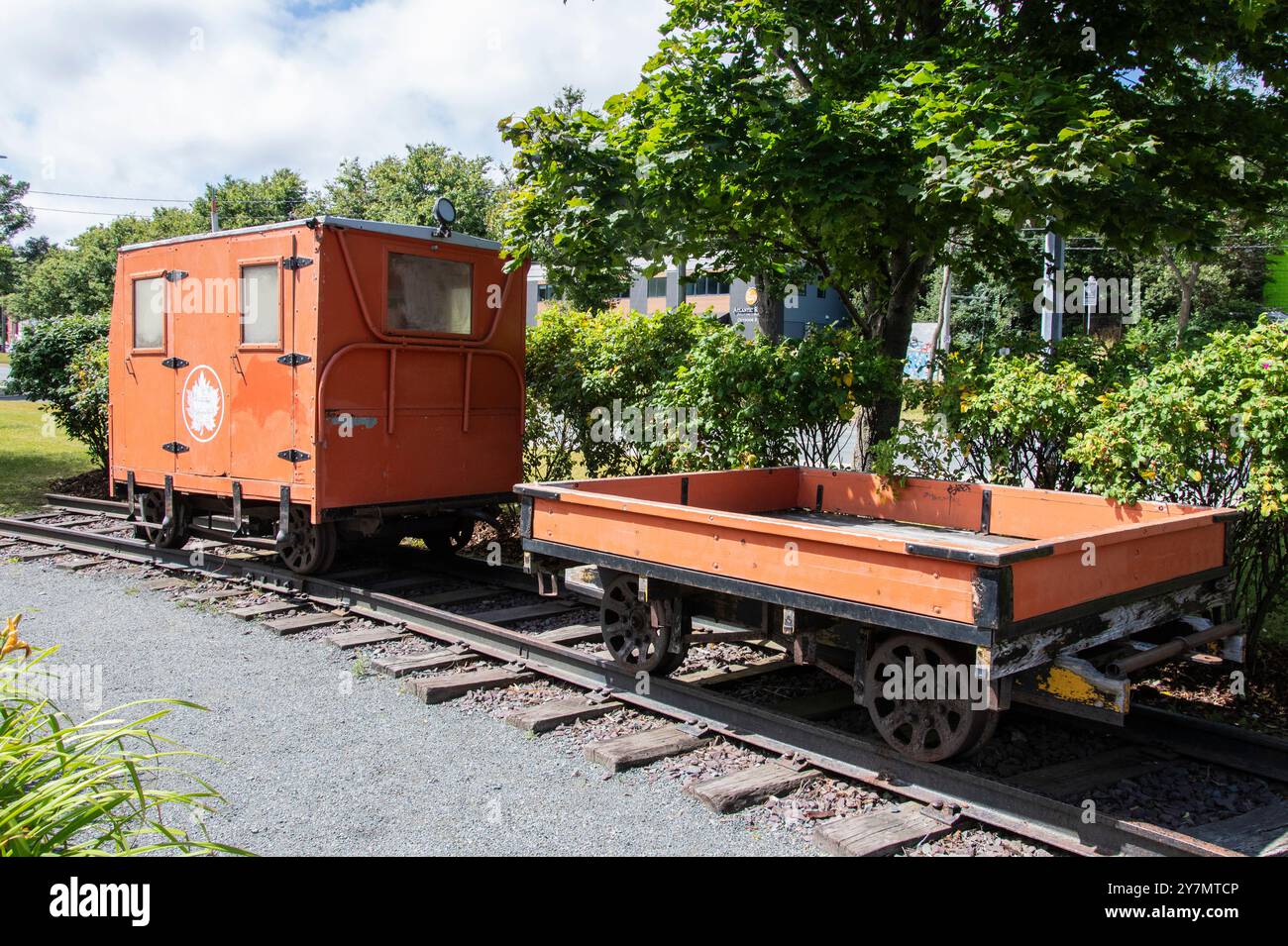 Orange rail car and trailer at the Railway Coastal Museum on Water ...
