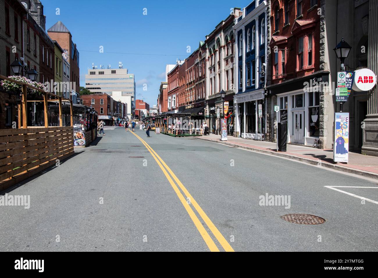 Downtown pedestrian mall on Water Street in St. John's, Newfoundland ...