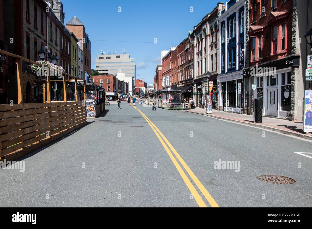 Downtown pedestrian mall on Water Street in St. John's, Newfoundland ...
