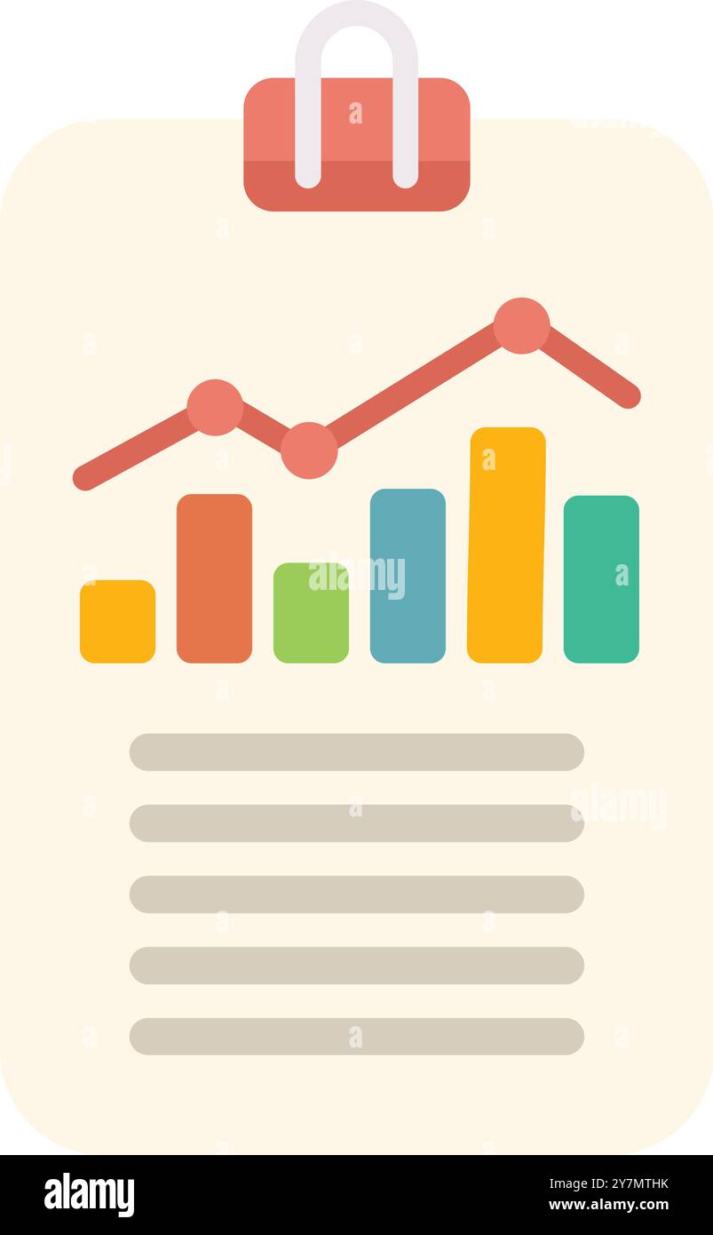 Clipboard is showing a growing chart and a financial report document ...