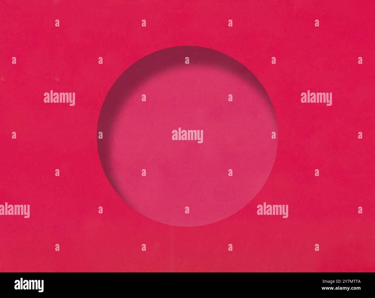 Red paper background with minimalistic round hole and have shadow ...