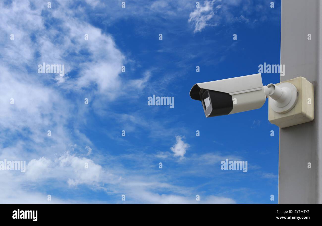 CCTV tool on blue sky background,Equipment for security systems and have copy space for design ...