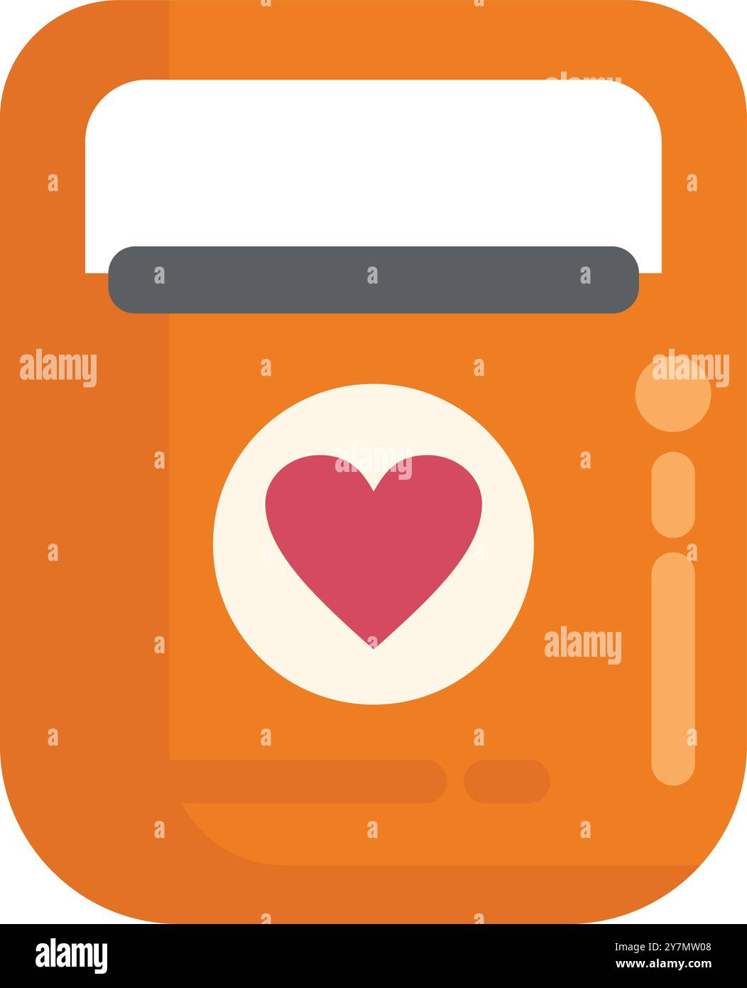 Orange donation box with heart symbol representing giving and charity ...