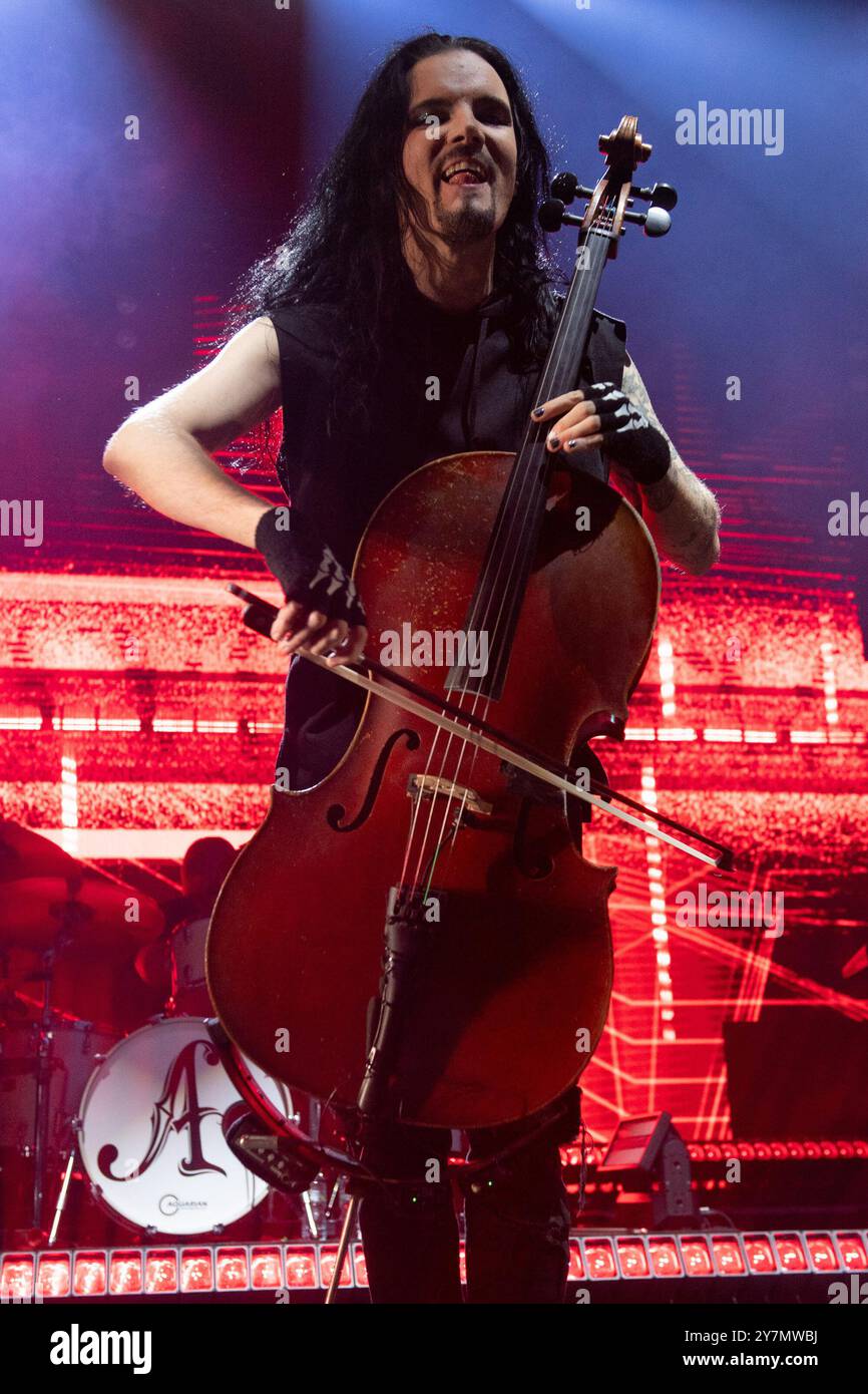 London, UK. 30 Sep 2024. Cellist Perttu Kivilaakso of Finnish Symphonic ...