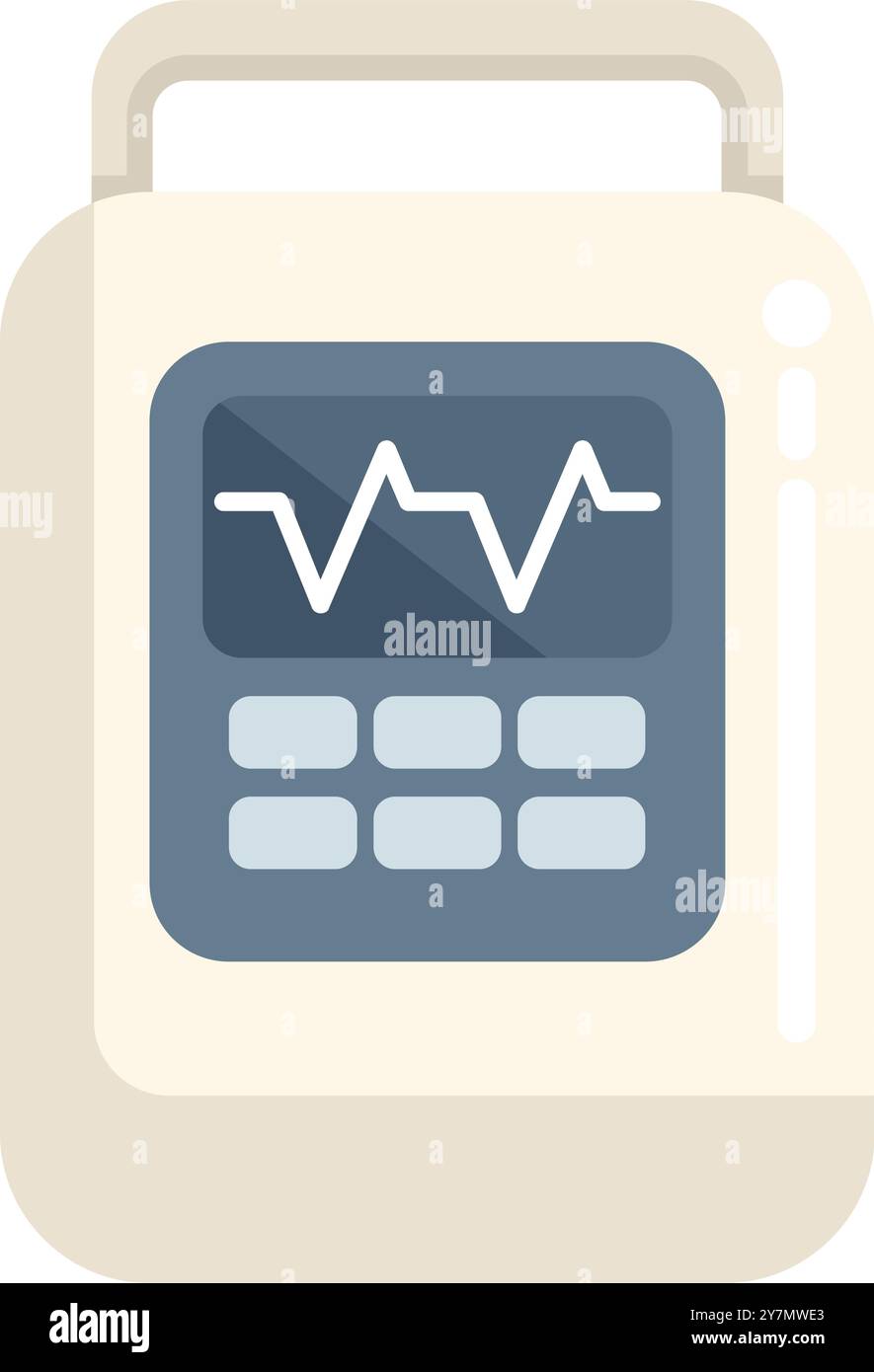 Portable medical device showing a heartbeat on its screen, suggesting ...