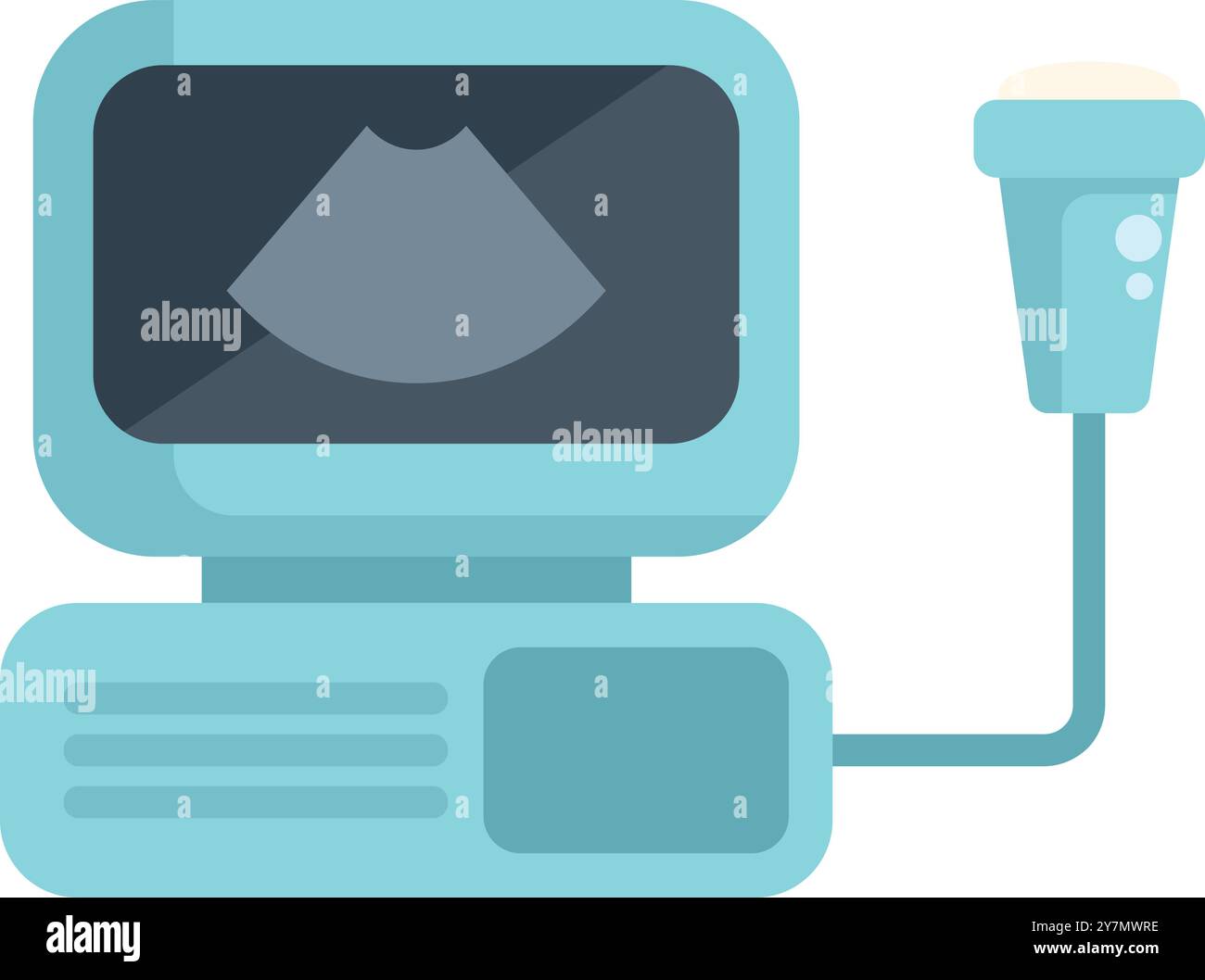 Ultrasound machine displaying a sonogram, used in healthcare for ...