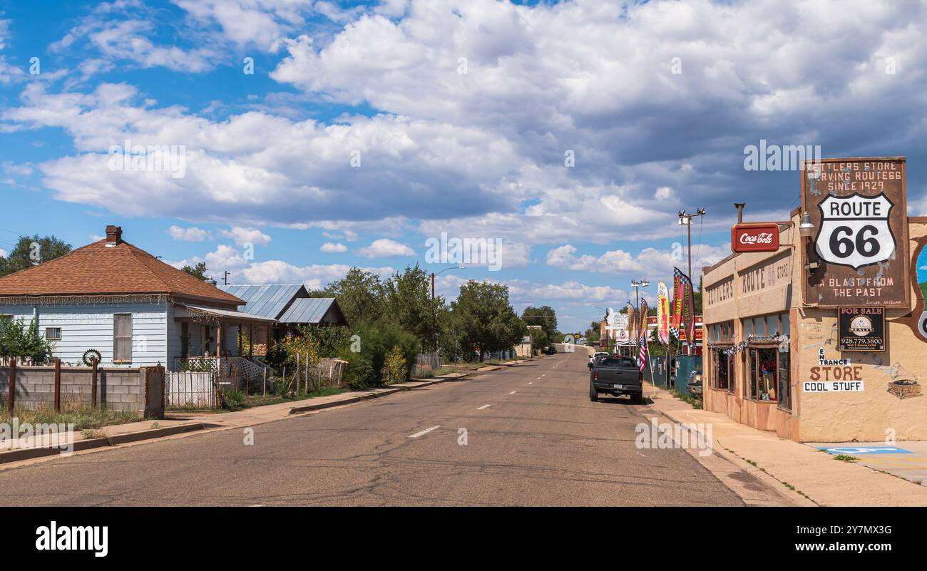 A street scene on Historic Route 66 in Ash Fork, Arizona, USA Stock ...