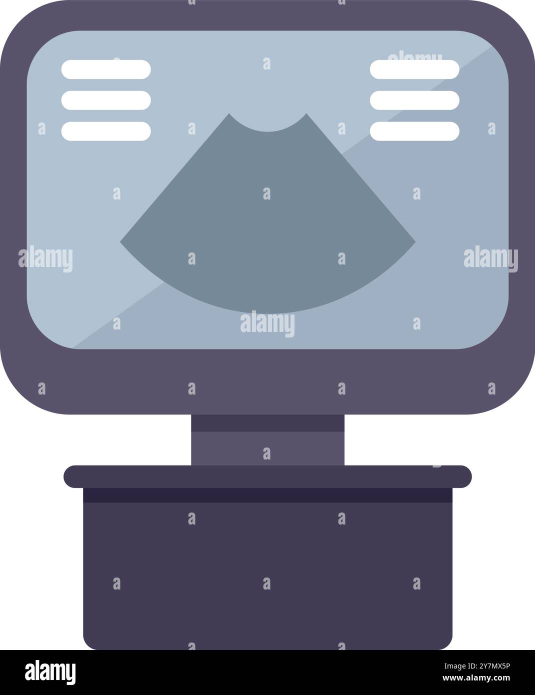 Ultrasound machine displaying a sonogram on its screen, used in ...