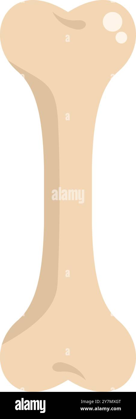 Simple cartoon dog bone standing up on white background Stock Vector ...