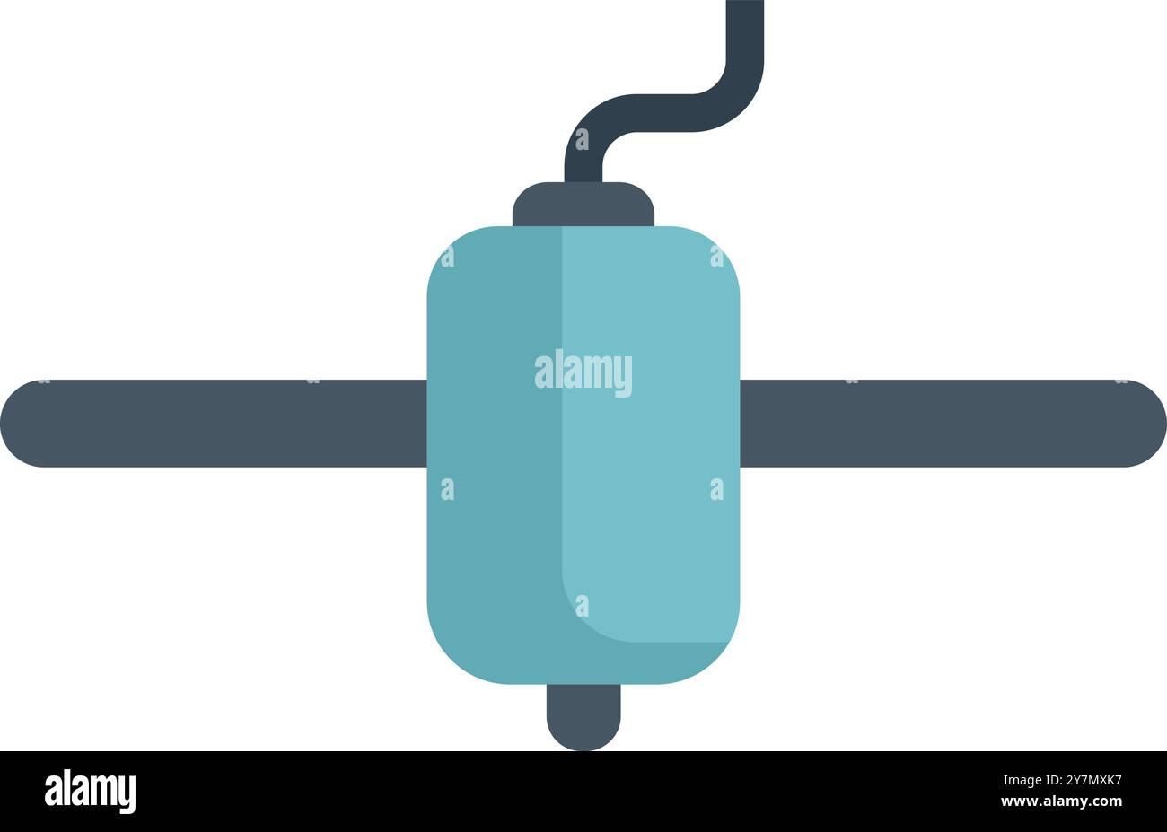 This vector illustration features a 3d printer extruder printing ...