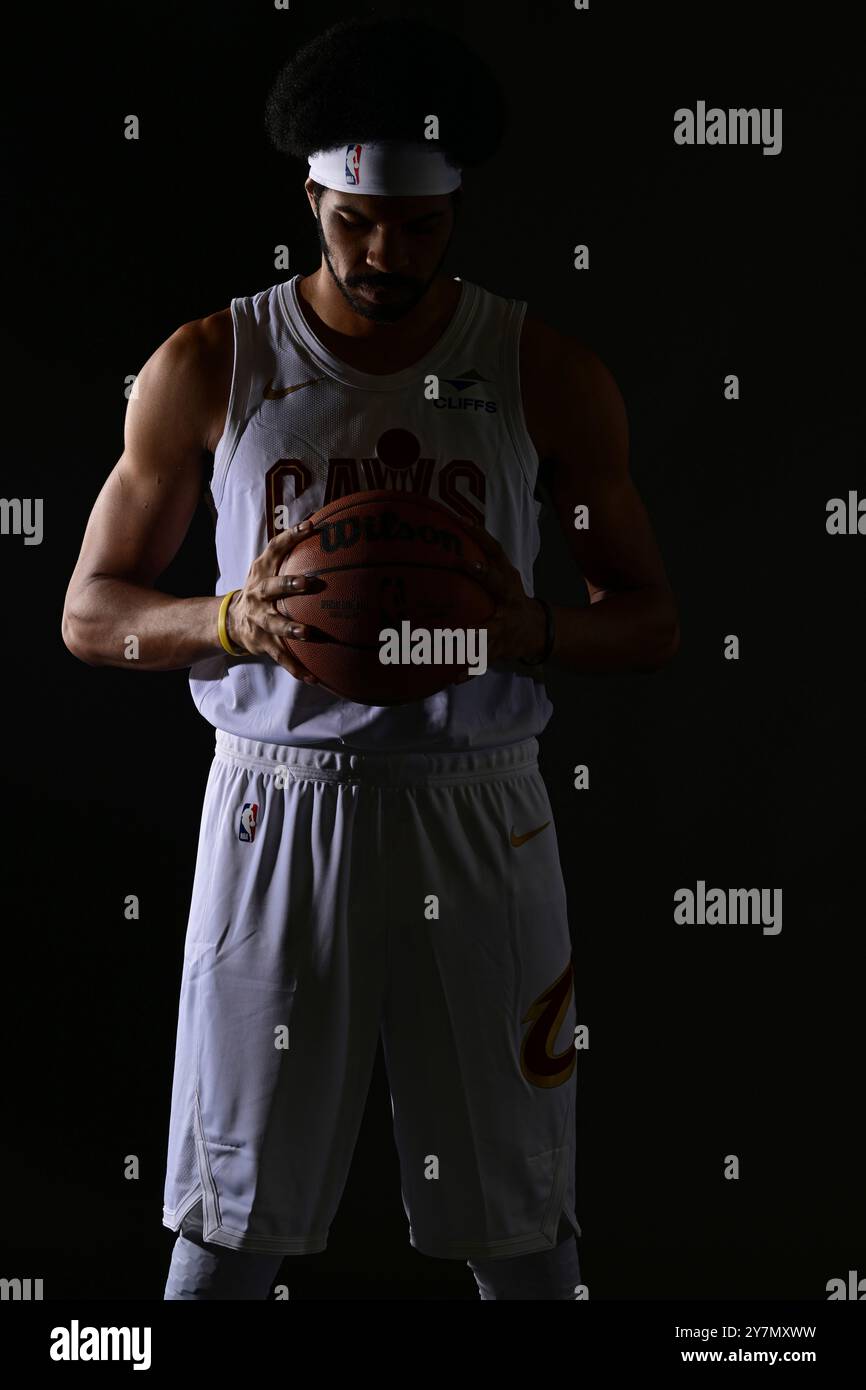 Cleveland Cavaliers center Jarrett Allen poses for a portrait during ...