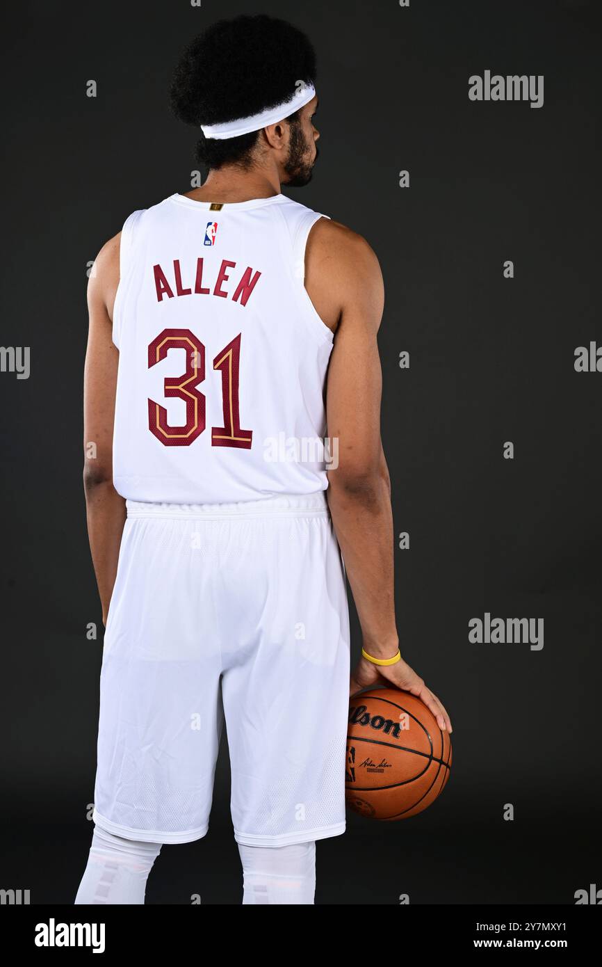 Cleveland Cavaliers center Jarrett Allen poses for a portrait during ...