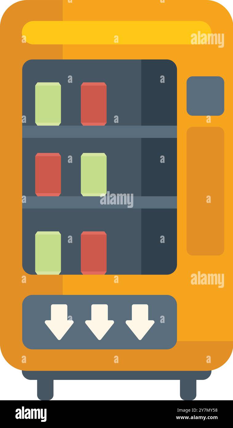 Yellow vending machine offering a variety of snacks and beverages Stock Vector Image & Art - Alamy