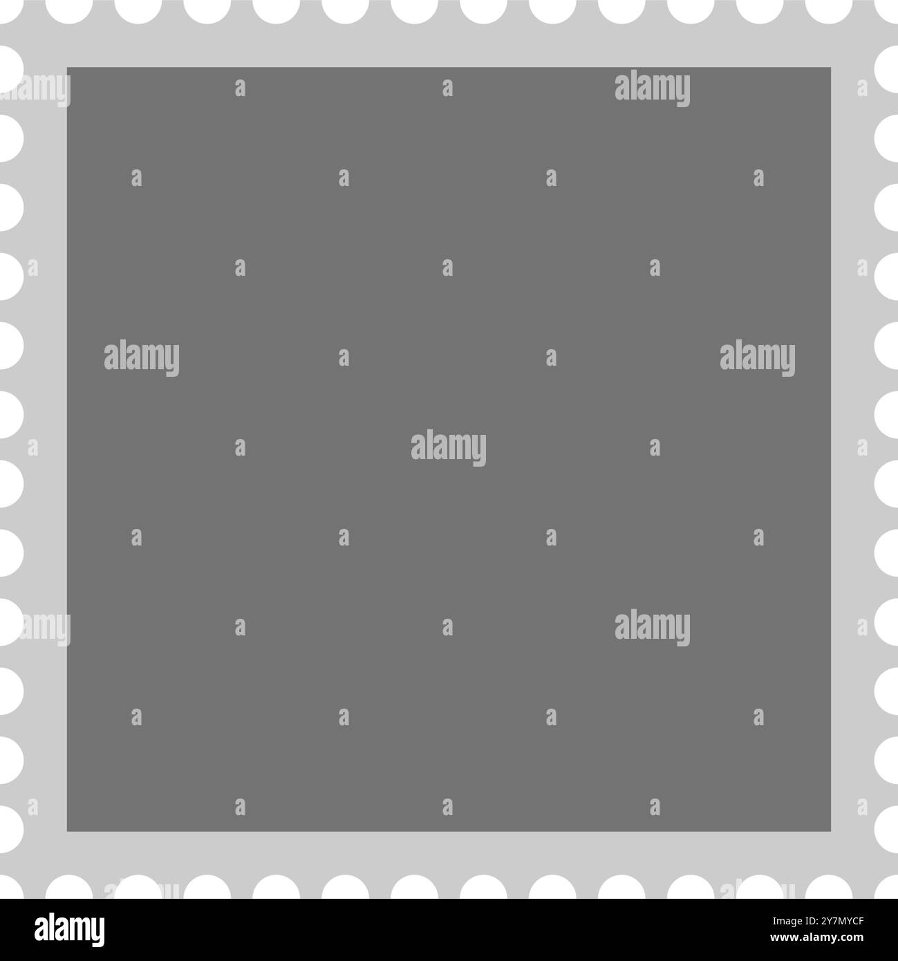 Square format postage stamp vector frame with perforated edges Stock ...