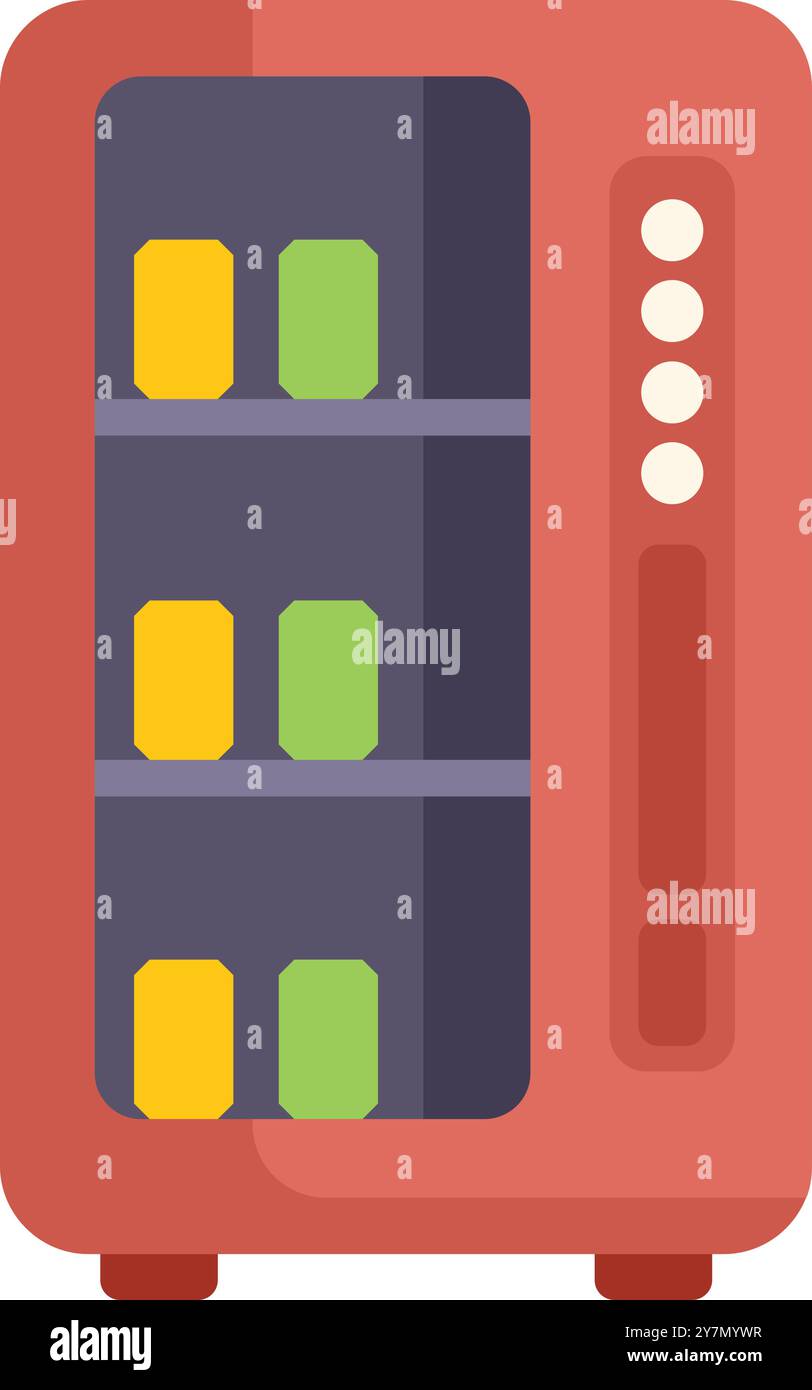 Vending machine offering a variety of snacks and drinks, perfect for projects related to retail ...