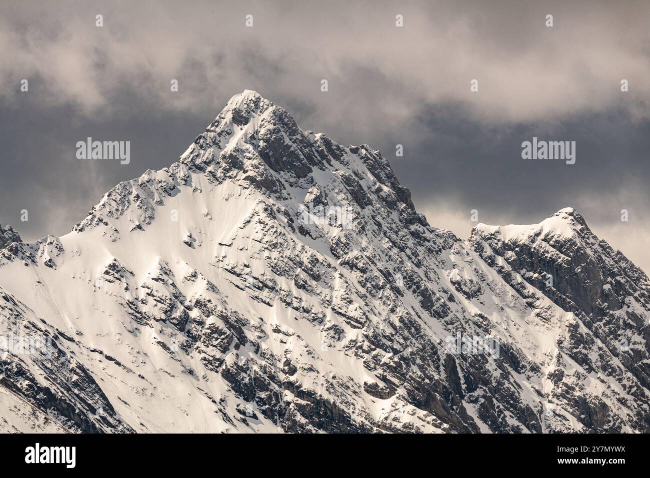 Stunning mountain peaks seen from the top of the Banff Gondola during ...