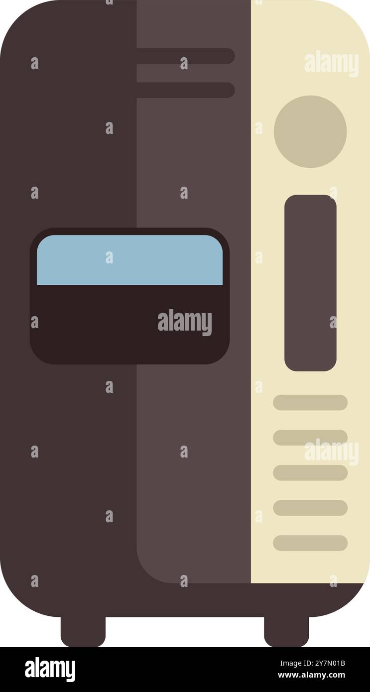 Retro style refrigerator with freezer compartment, representing old fashioned kitchen appliances ...