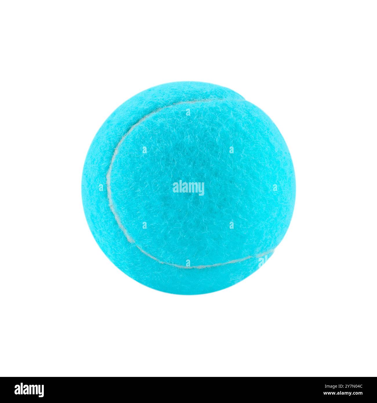 One cyan tennis ball isolated on white Stock Photo - Alamy