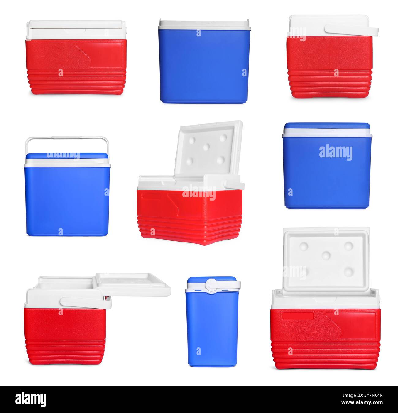 Different cool boxes isolated on white, set Stock Photo - Alamy