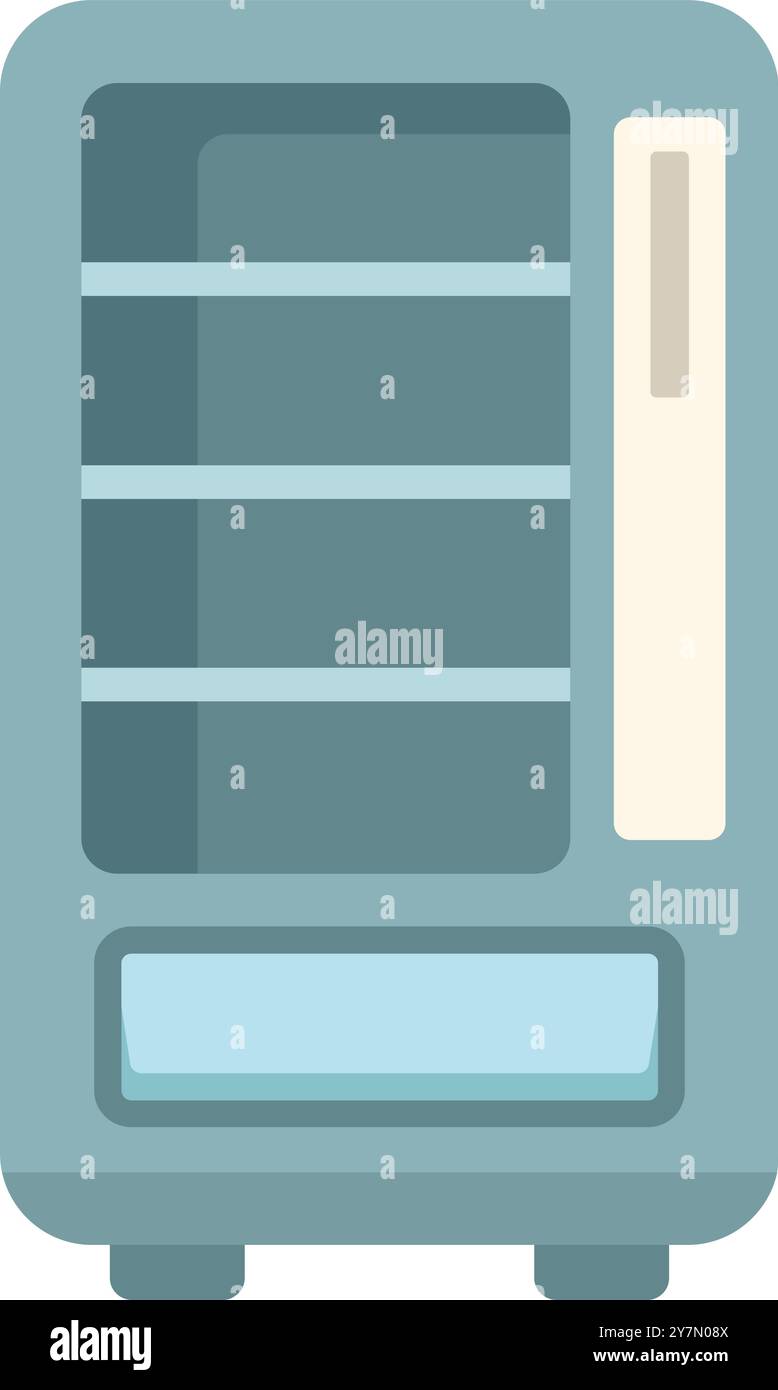 Empty vending machine with glass door, offering a variety of ...