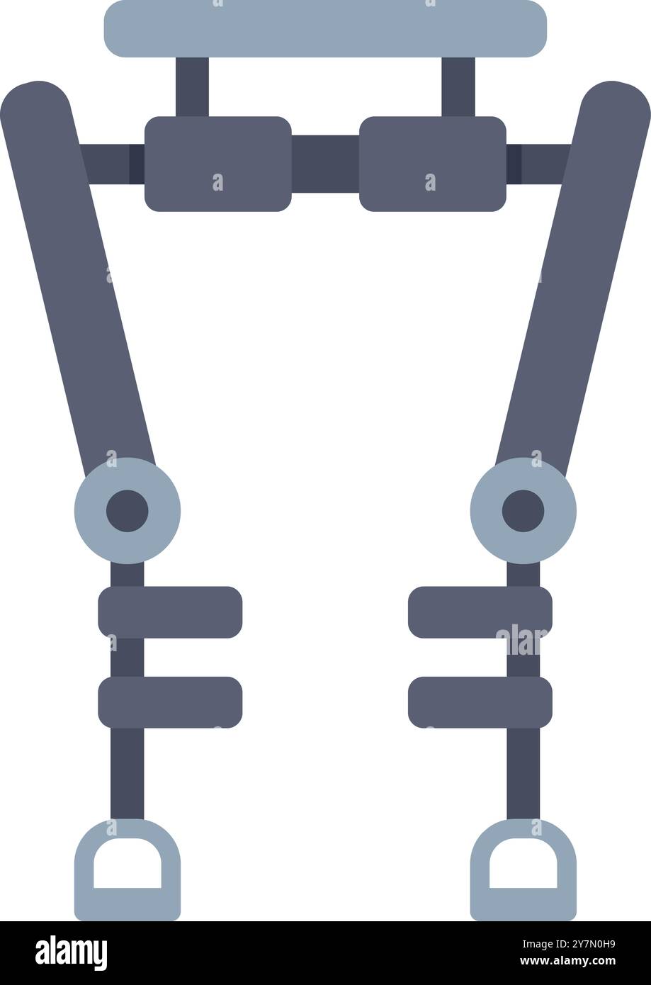 Modern exoskeleton with hydraulic mechanisms is assisting workers in ...