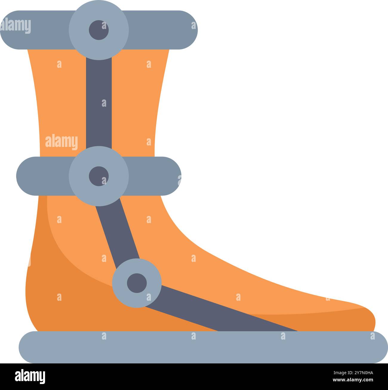 Orthopedic boot stabilizing fractured bone, helping patient with ...