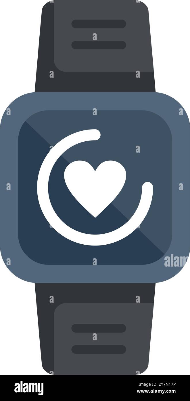 Smart watch showing heartbeat rate icon, heart rate monitor, health ...