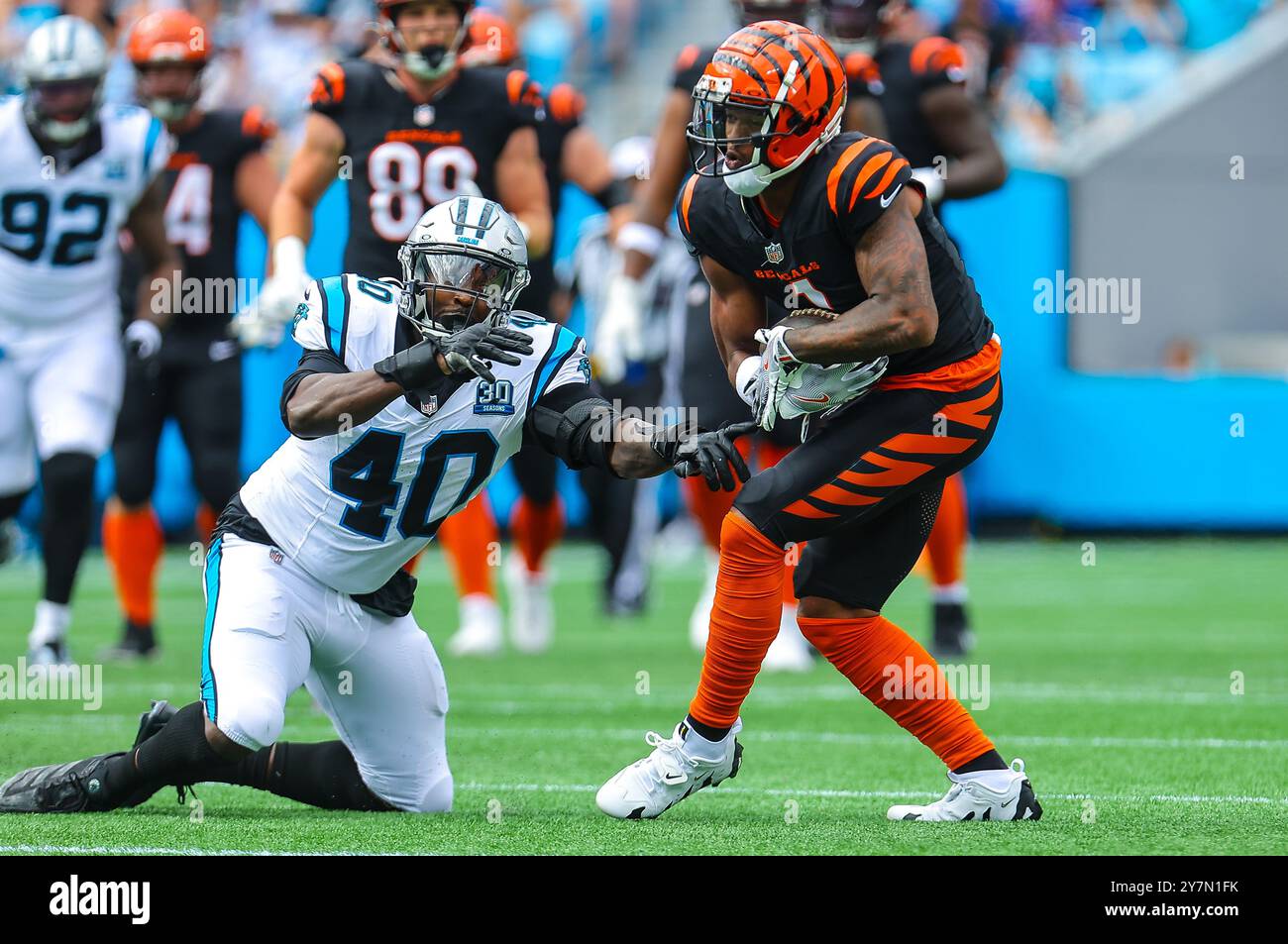 September 29, 2024: Cincinnati wide receiver Ja'Marr Chase (1) catches ...