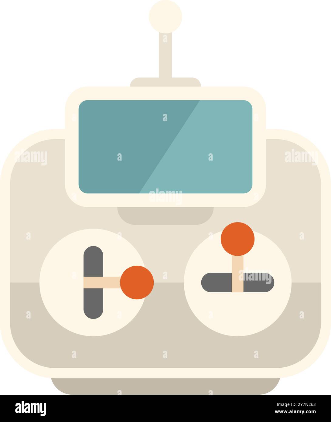 Minimalist flat design illustration of a drone remote control with ...