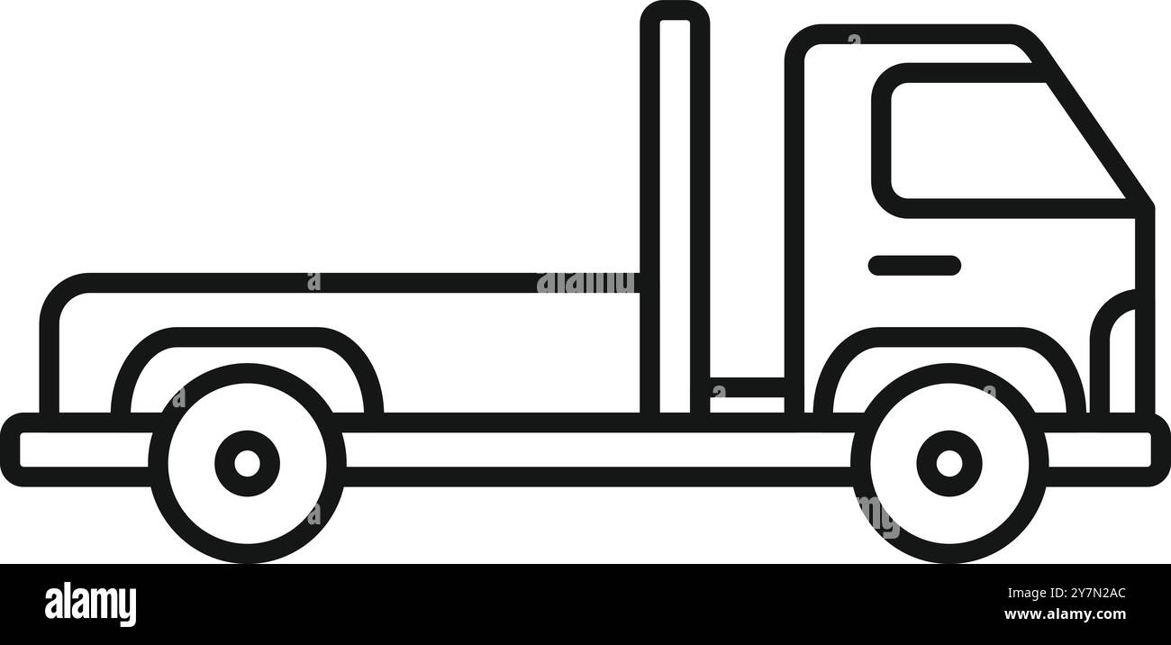 Simple line icon of a tow truck, a symbol of vehicle assistance and ...