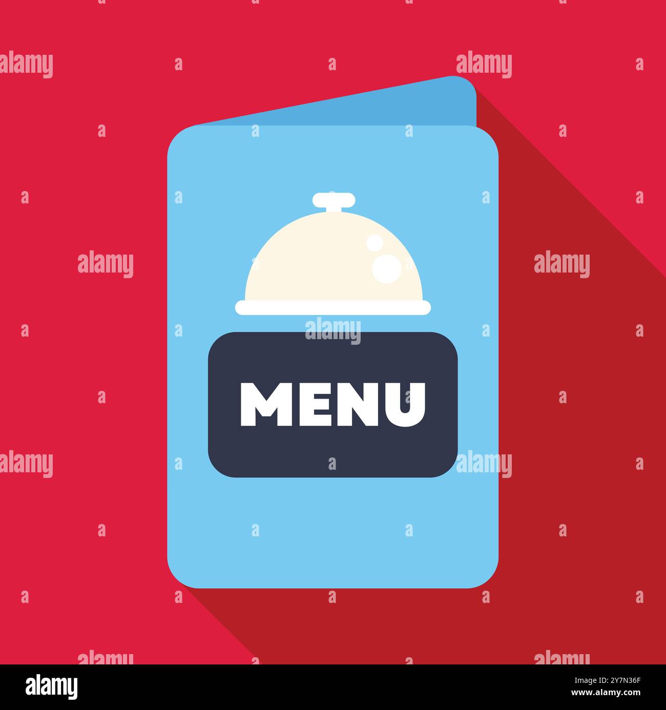 Restaurant menu card with serving dish icon representing the food ...