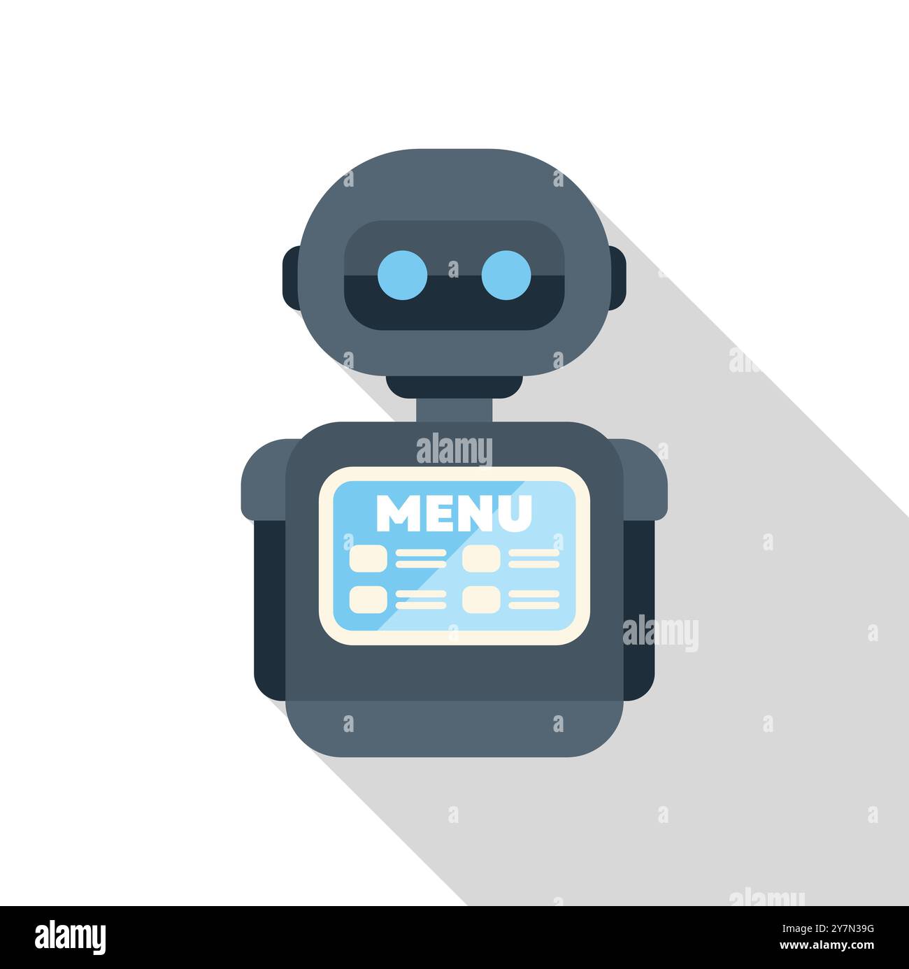 Robot showing a digital menu on its screen, perfect for illustrating ...