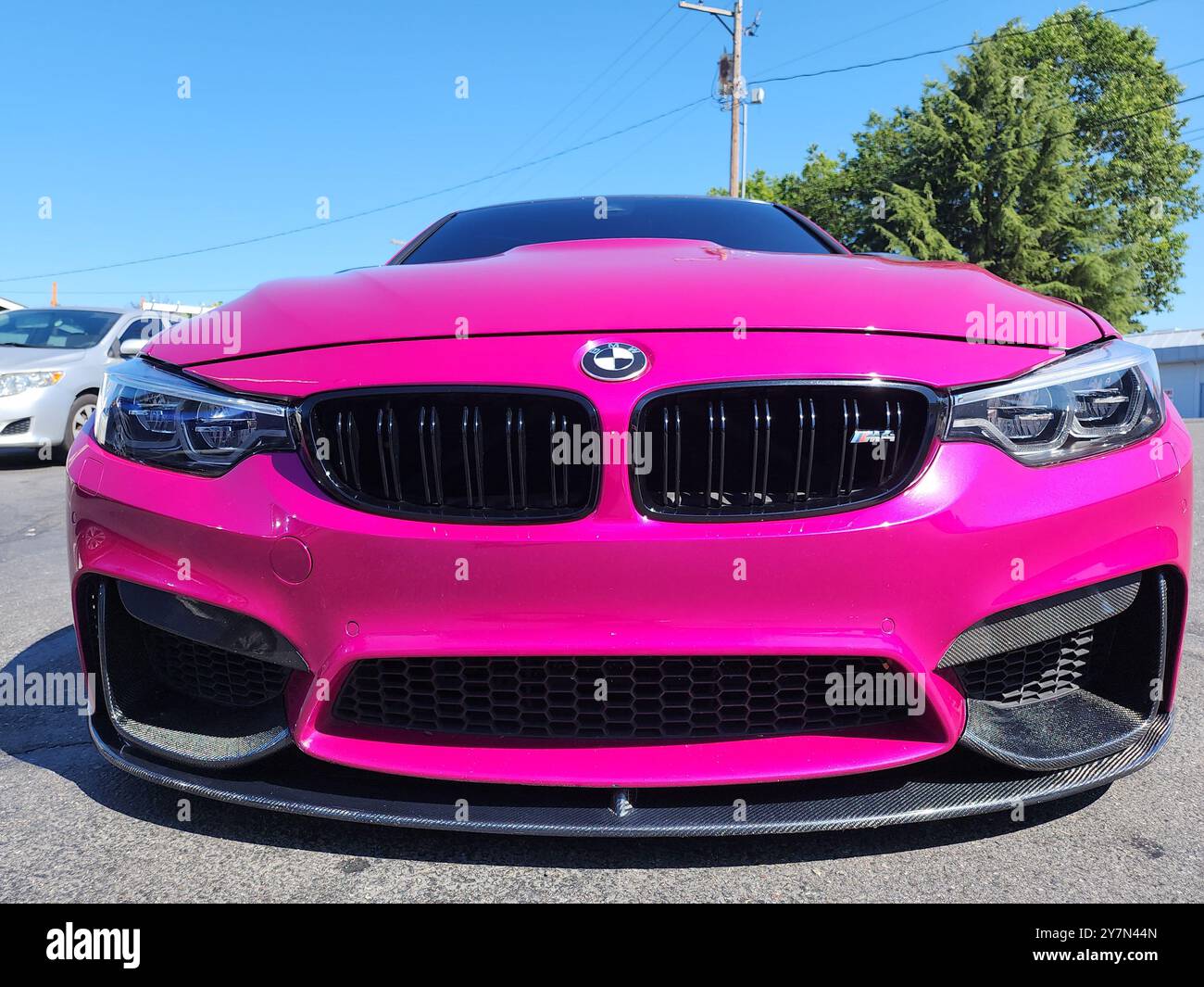 Seattle, WA, USA -July 19, 2024 : BMW F82 M4 Competition pink color ...
