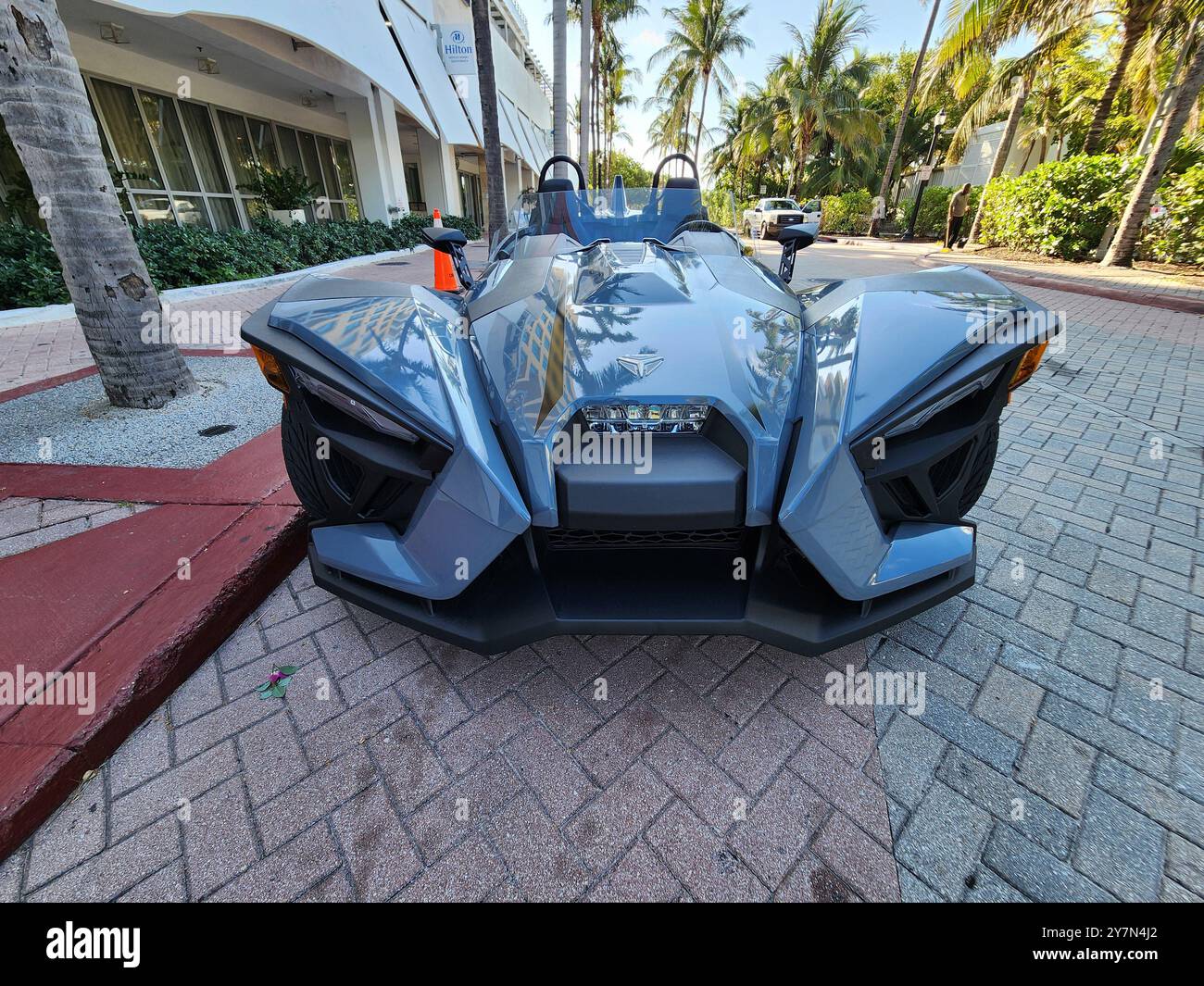 Miami Beach, Florida USA - June 6, 2024: 2023 Polaris Slingshot SL Grey ...