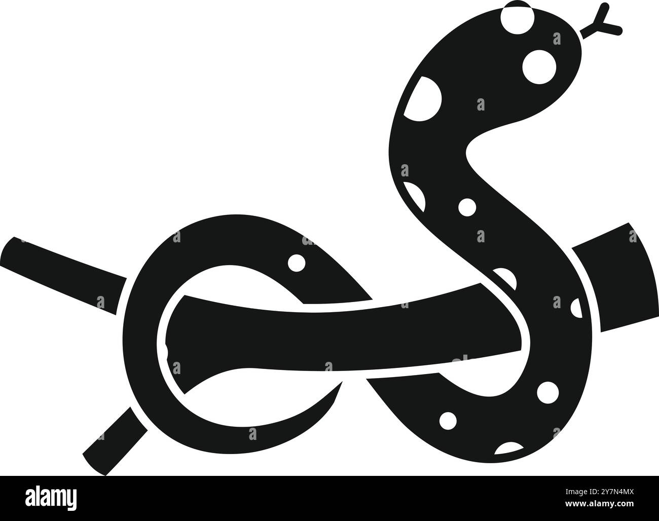 Minimalist vector illustration of a spotted snake forming an impossible ...