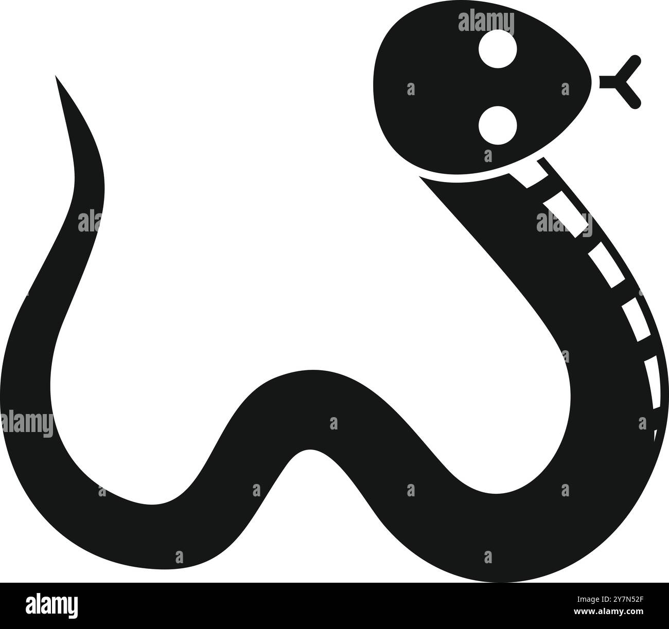 Black mamba snake slithering in simple style for any design Stock ...