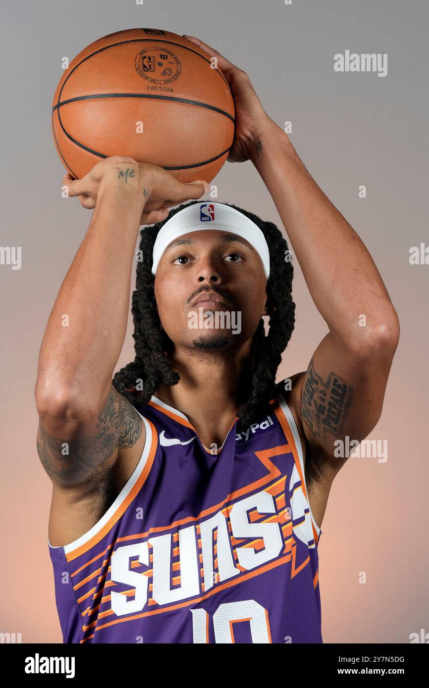 Phoenix Suns guard Damion Lee poses for a photo during an NBA ...