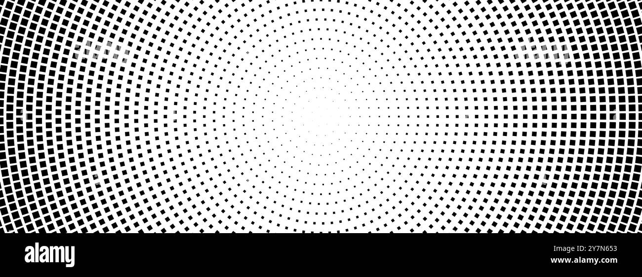 Halftone concentric dotted background. Square dots gradient texture ...