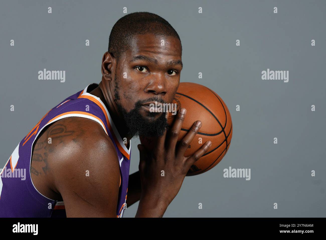 Phoenix Suns forward Kevin Durant poses for a photo during an NBA ...