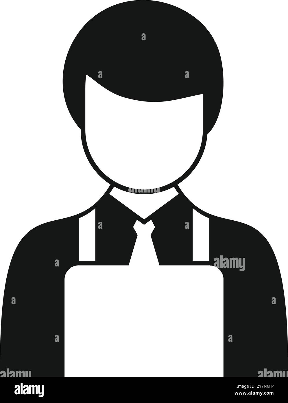Icon of a male seller wearing an apron and a tie Stock Vector Image ...