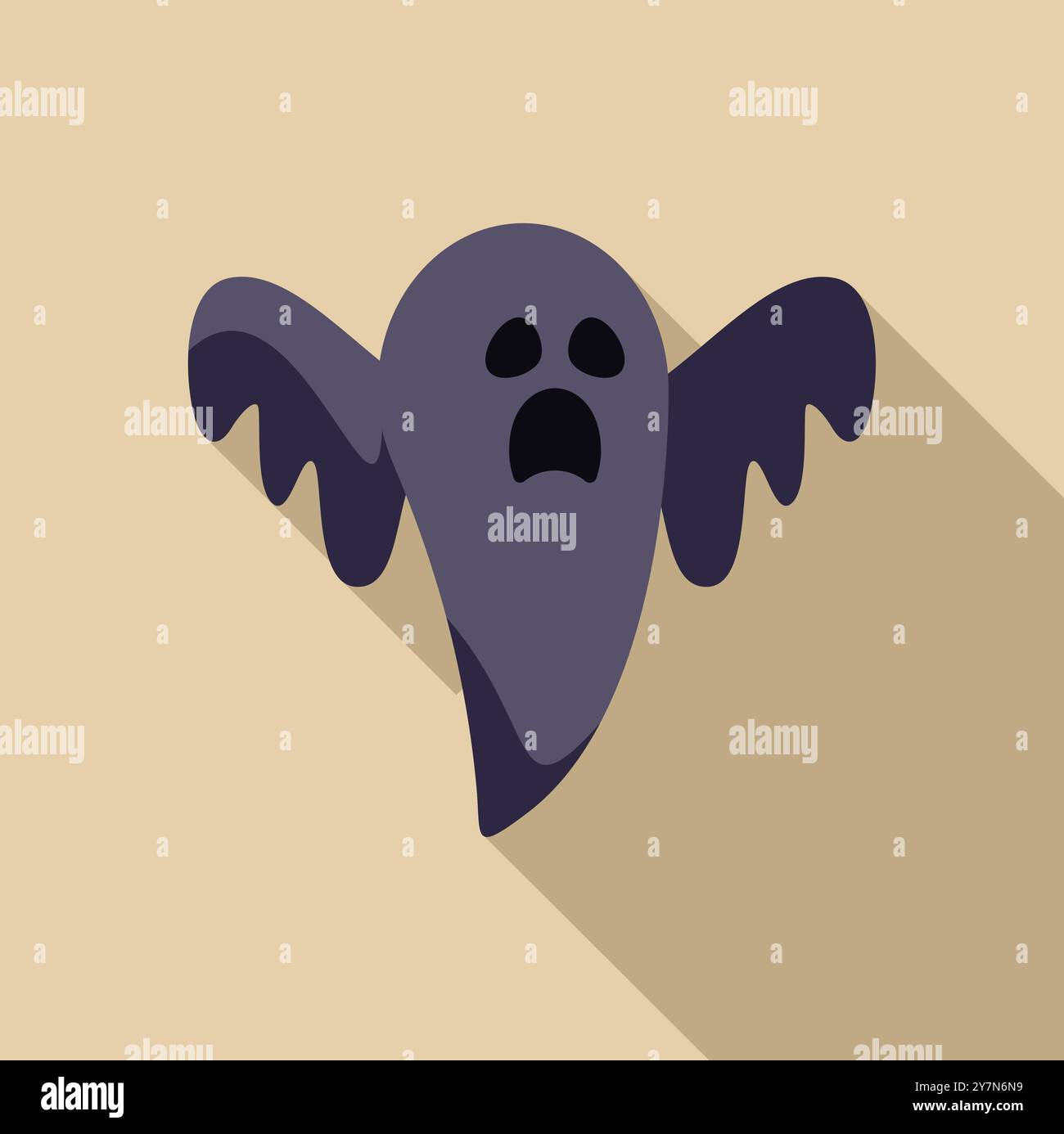Cartoon ghost is flying with its mouth open, perfect for halloween ...