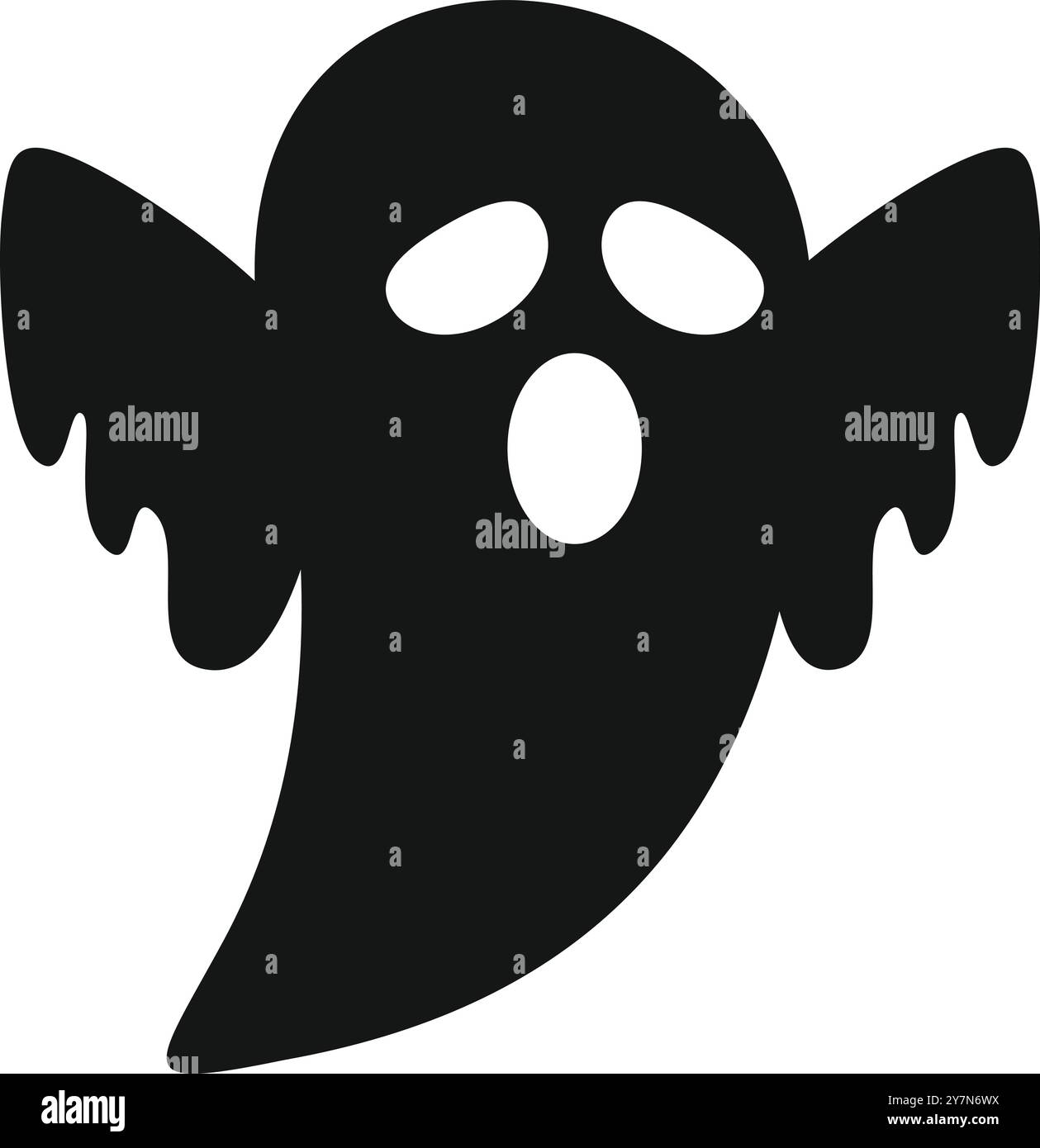 Minimalist vector illustration of a ghost screaming and floating with ...