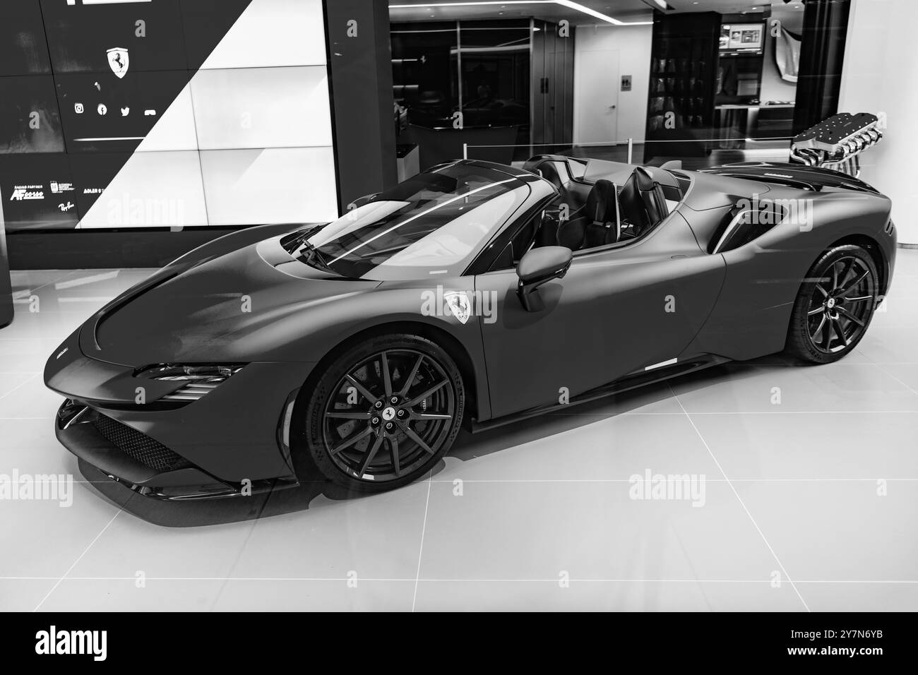 New York City, USA - August 09, 2023: Ferrari SF90 Stradale supercar ...