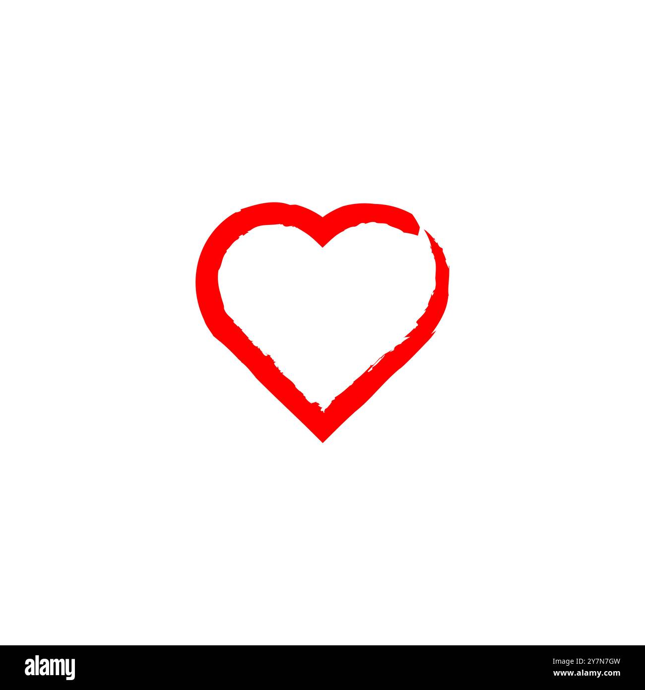 Brush effect red color heart icon vector isolated on white background ...