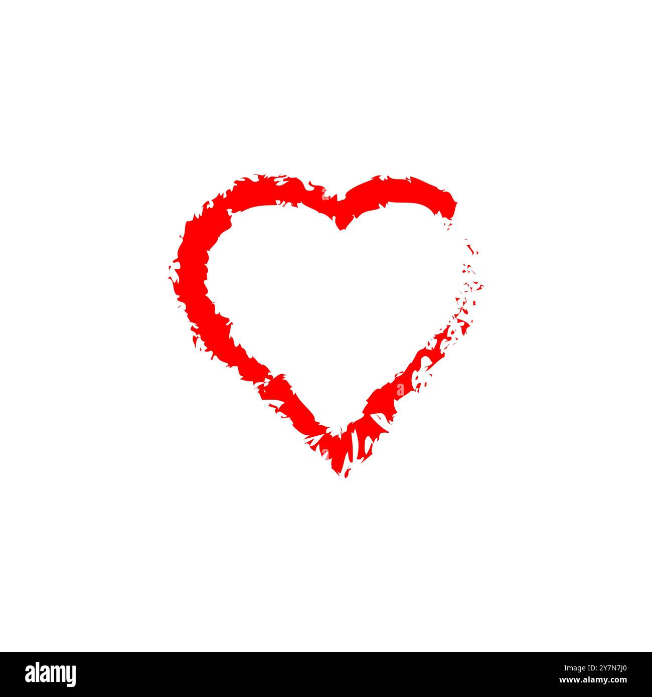 Grunge heart vector icon. Red color broken heart isolated on white ...