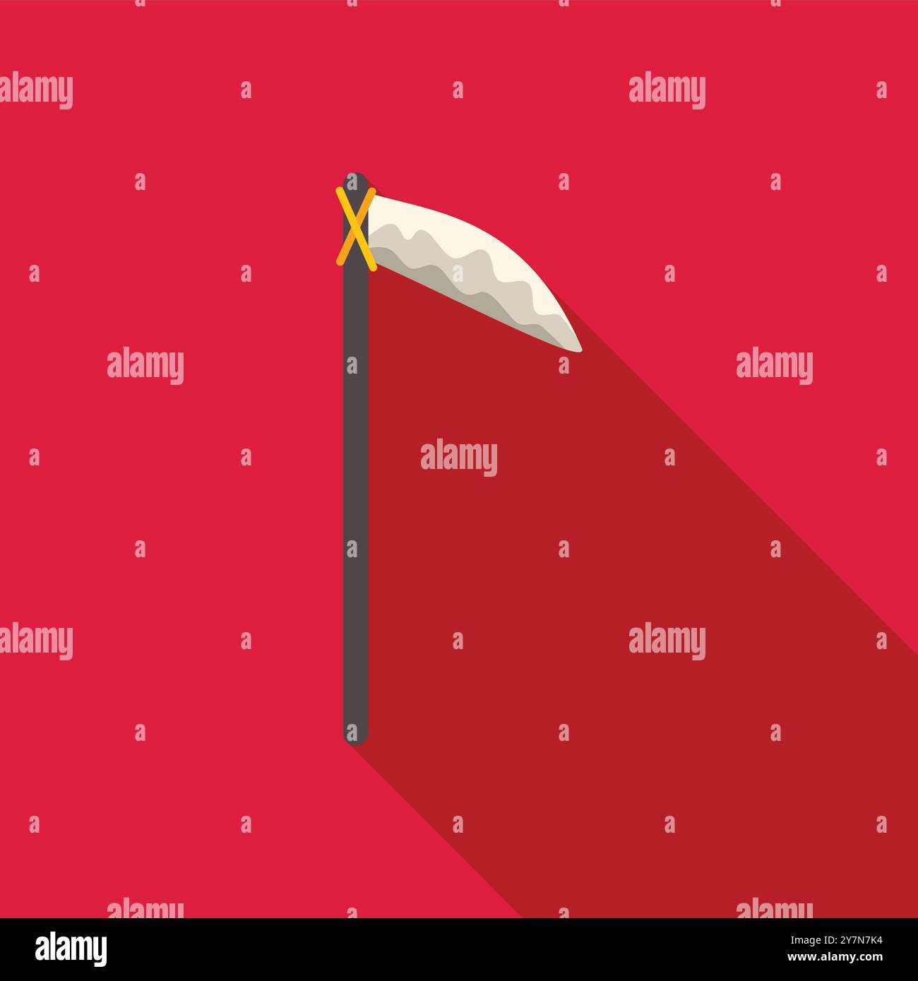 Scary grim reaper scythe casting long shadow, simple vector ...