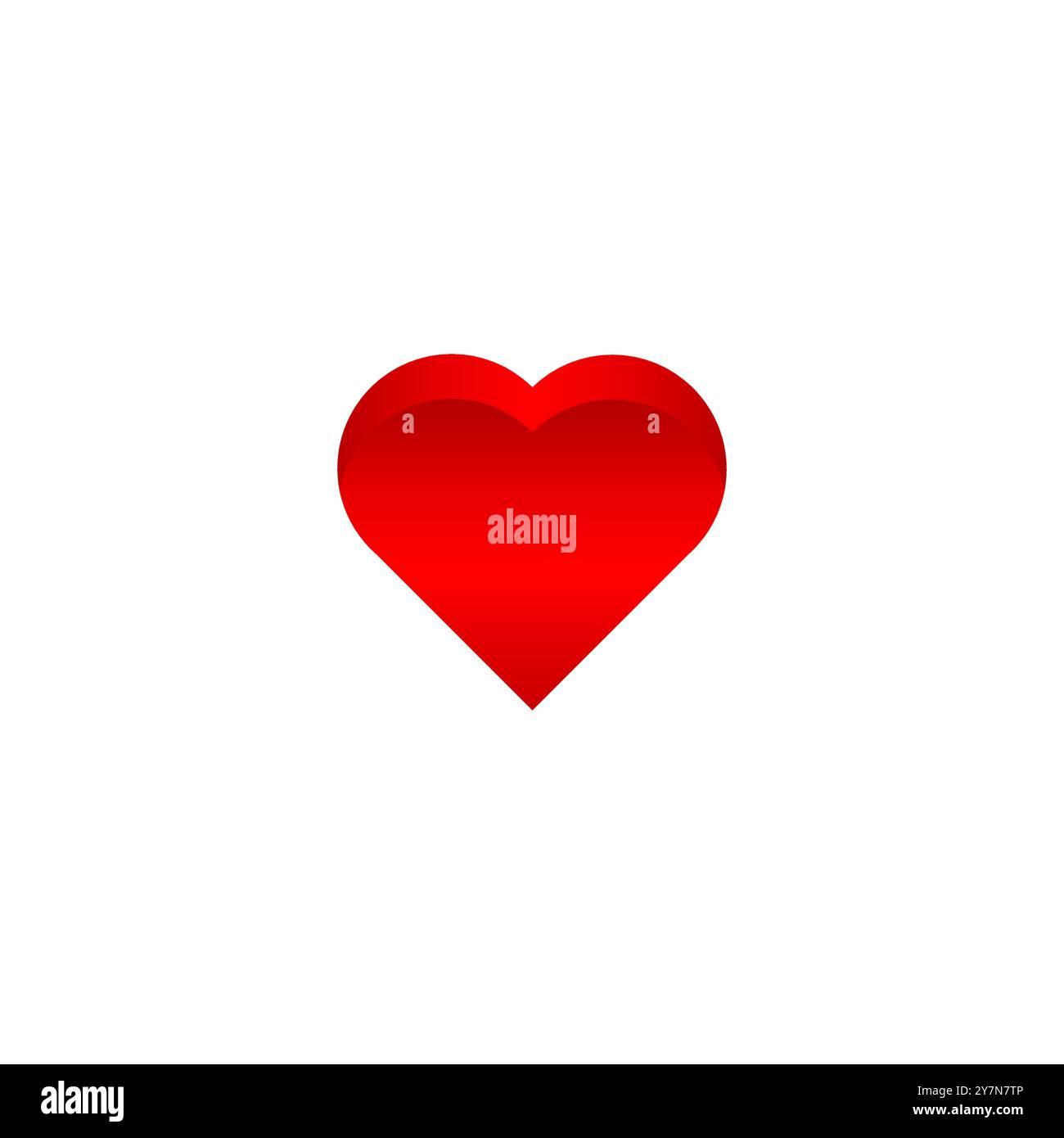 Red color heart vector design. 3D romantic love heart icon for wedding ...